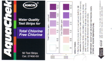 What do the labels for the Free & Total Chlorine test strips look like?