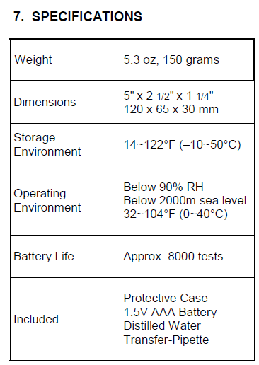 What are the specifications for the Sper Scientific Digital Pocket ...
